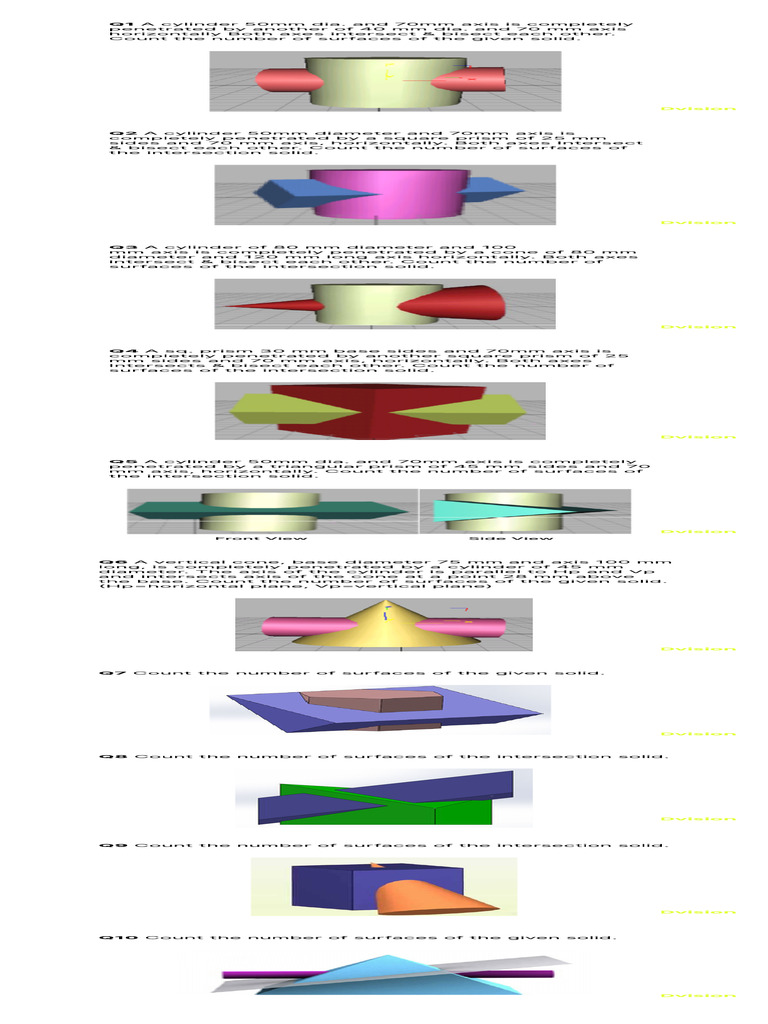 Counting Surfaces & Intersection of Solids - Puzzles | PDF | Technology ...