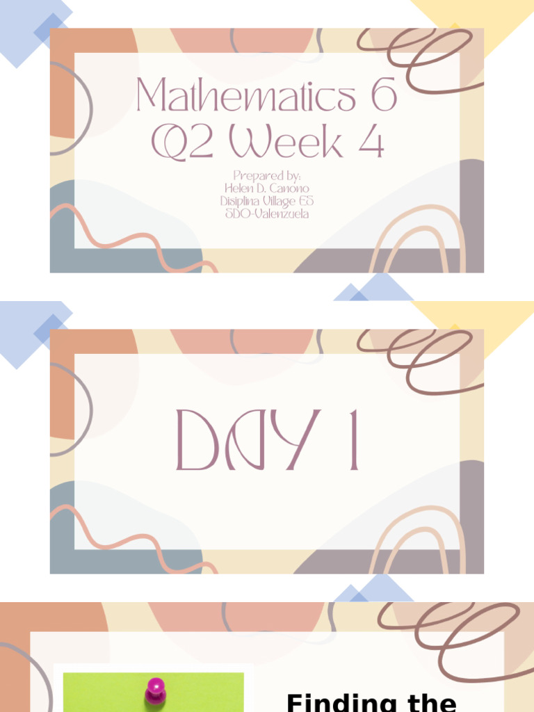 MATH 6 Q2 WEEK 4 - Shared To DTC by Ma'am Helen D. Canono | PDF