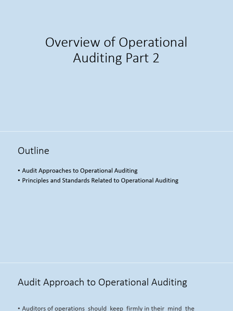 Operations Auditing LM 2 | PDF | Audit | Internal Audit