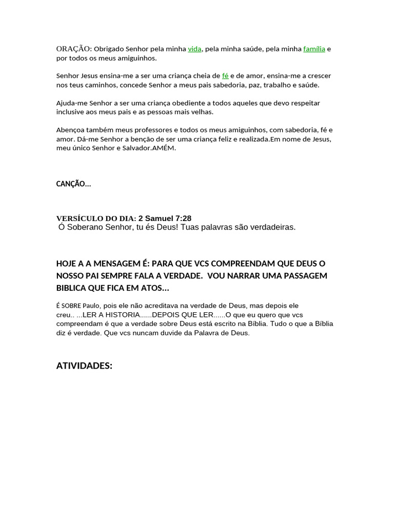 Versículo Do Dia | PDF