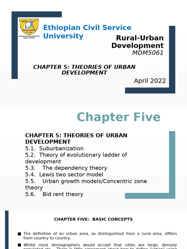 Chapter 5 - Theories of Urban Development | PDF | Urban Sprawl | Economics
