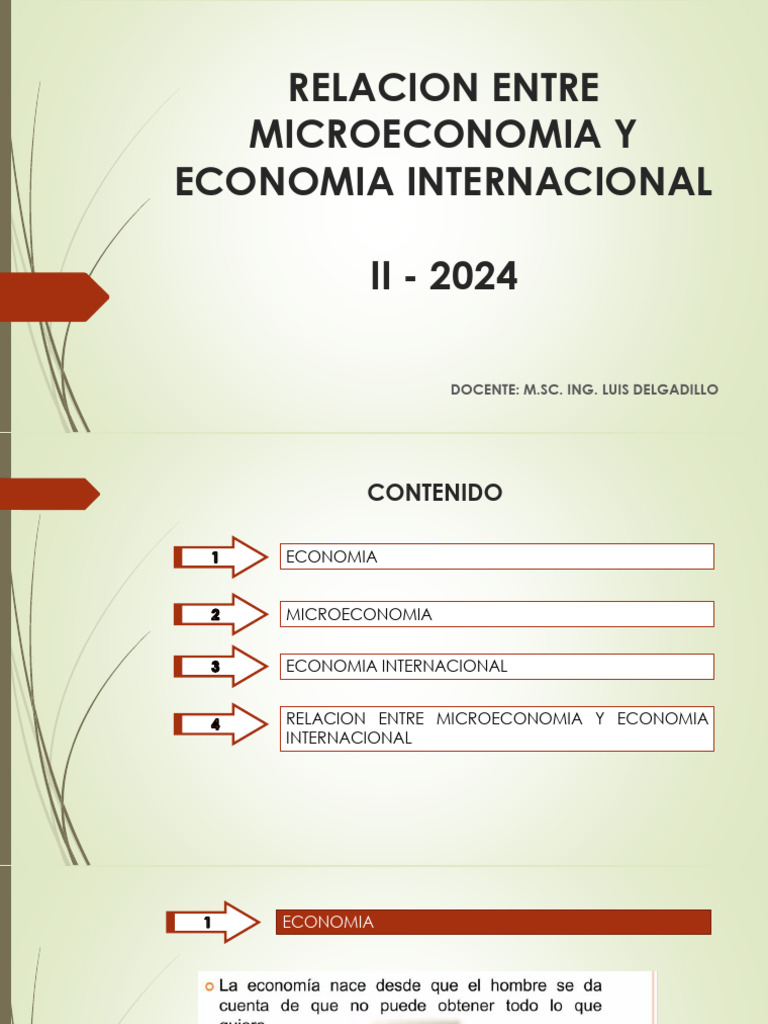 Relación Microeconomía y Economía Internacional | PDF | Finanzas y ...