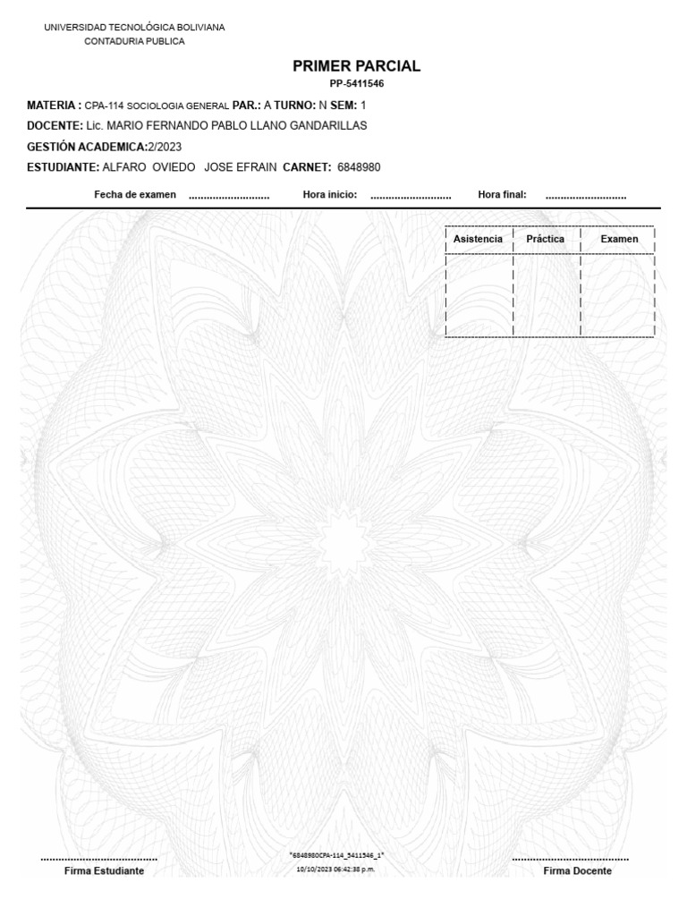 Exámenes Parciales Contaduría Pública 2023 | PDF