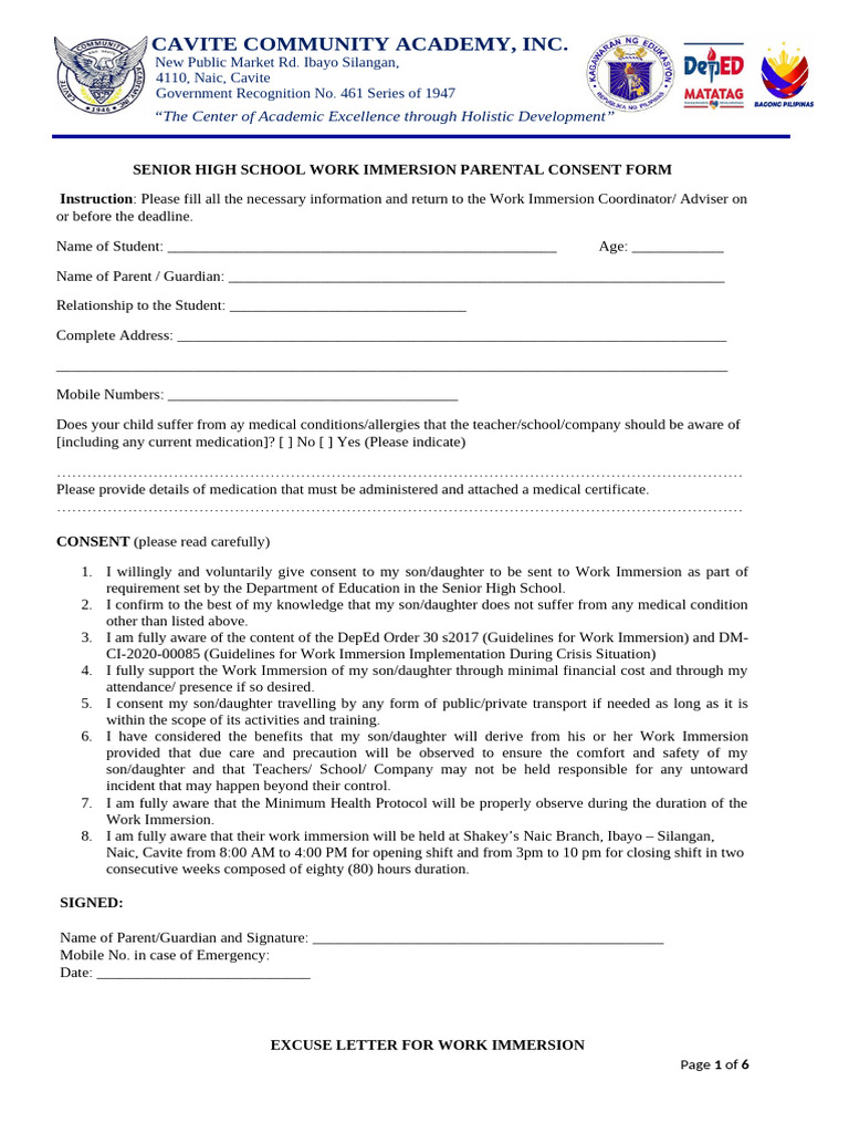 New Header Work Immersion Abm A 2024 | PDF | Teaching | Behavior ...