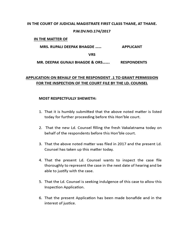 Court File Inspection Application | PDF
