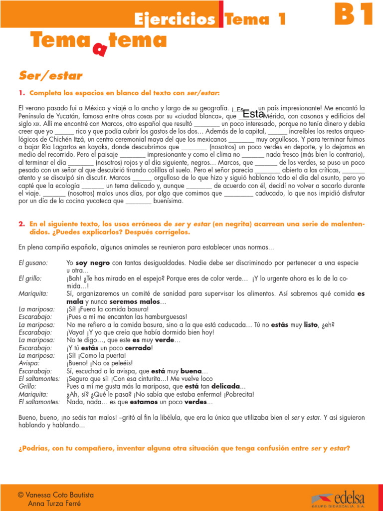 TemaatemaB1 Ejercicios Tema1 | PDF | Estudios de idiomas extranjeros | Arte