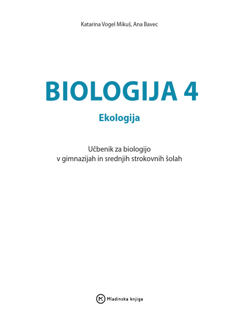 Biologija 4, Ekologija, Učbenik | PDF