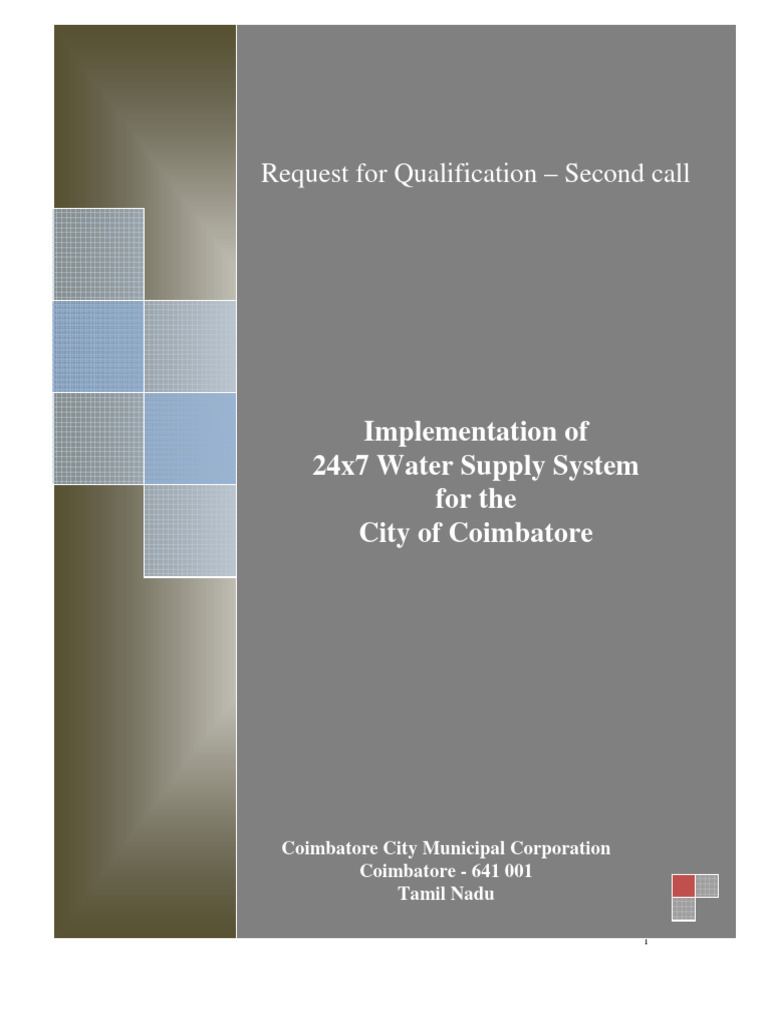 Request For Qualification - Second Call: Implementation of 24x7 Water ...