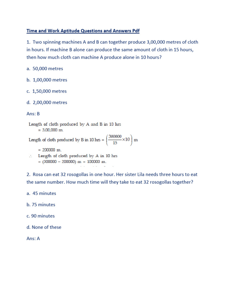 Time Work Questions Answers | PDF | Teaching Methods & Materials | Art