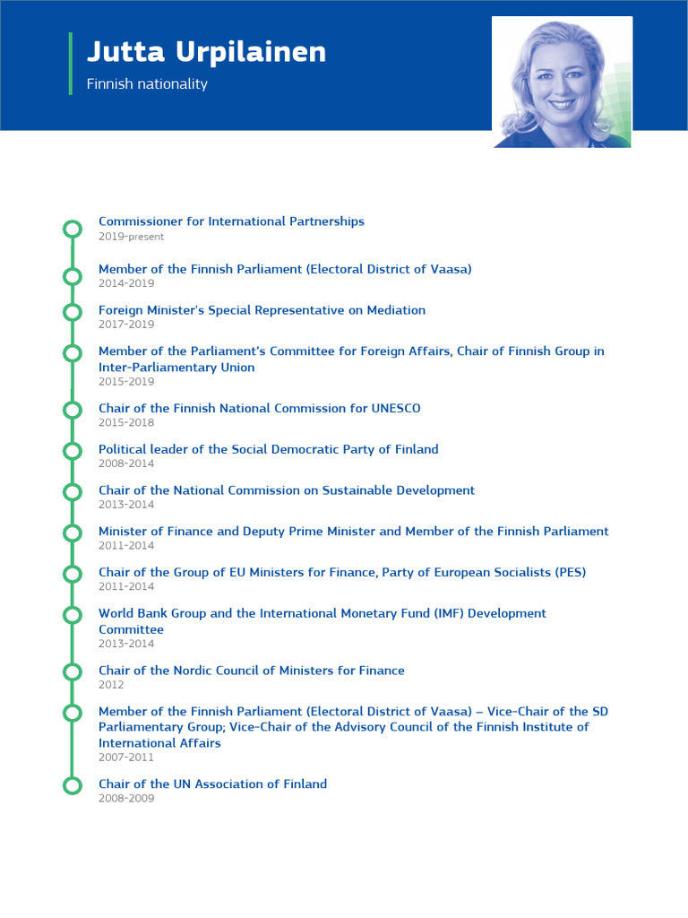 Jutta Urpilainen CV | PDF