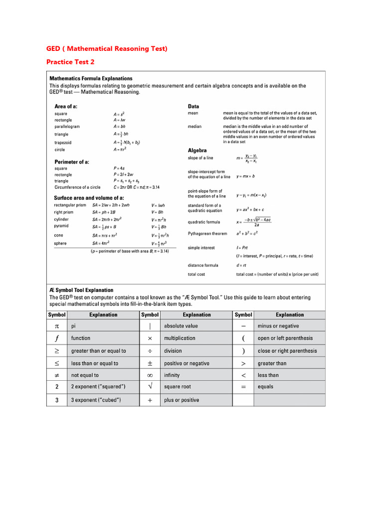 (GED) Practice Test 2 Q | PDF