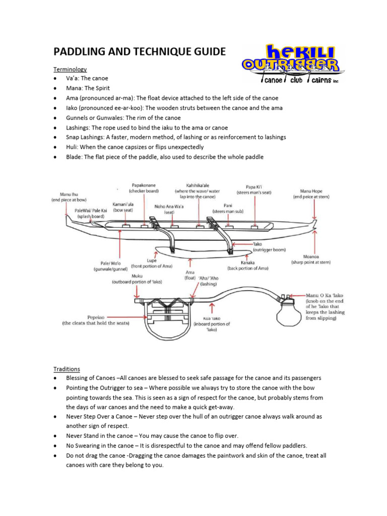 Paddling Techniques for Outrigger Canoes | PDF | Canoe | Canoeing And ...