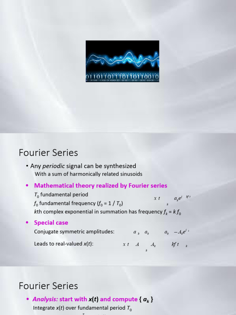 Lecture3 2 | PDF | Fourier Transform | Fourier Series