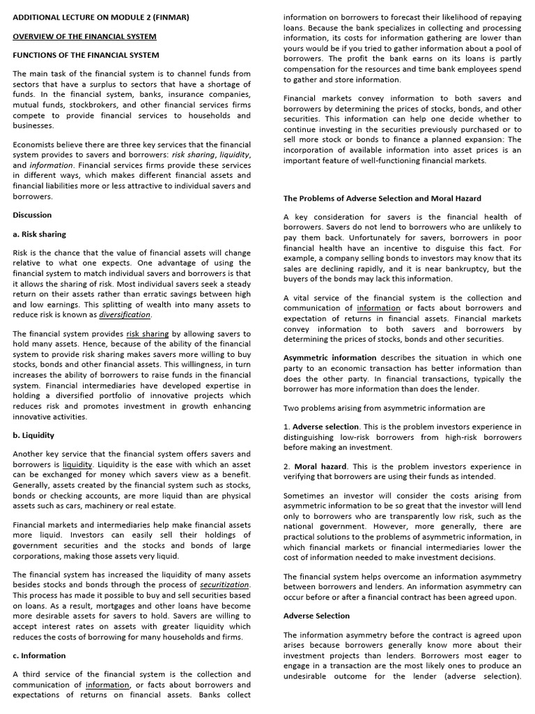 Additional Lecture On Mod 2 Finmar | PDF | Financial Risk | Financial ...