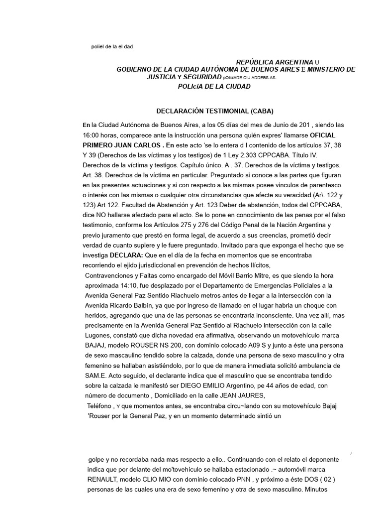 Caso Motoquero-DDH-censurado | PDF | Buenos Aires | Documento de identidad