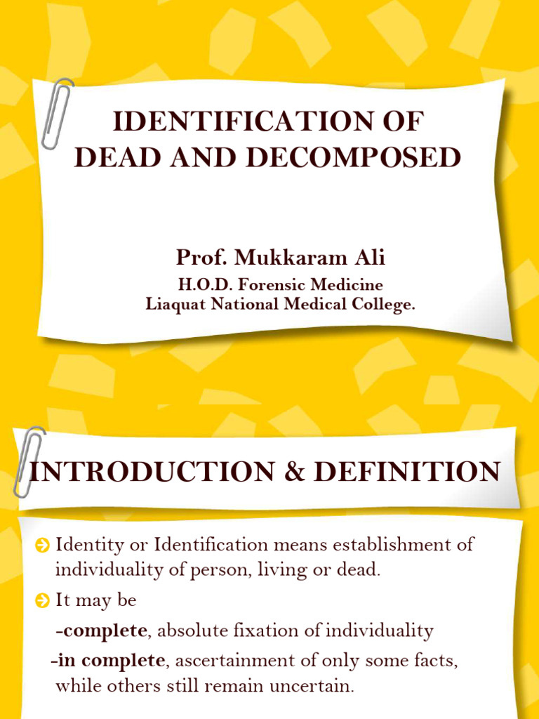 Identification of Decomposed Bodies | PDF | Bone | Fingerprint