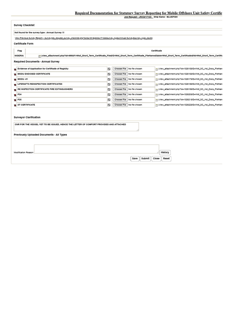 Required Documentation For Statutory Survey Reporting For MODU | PDF ...