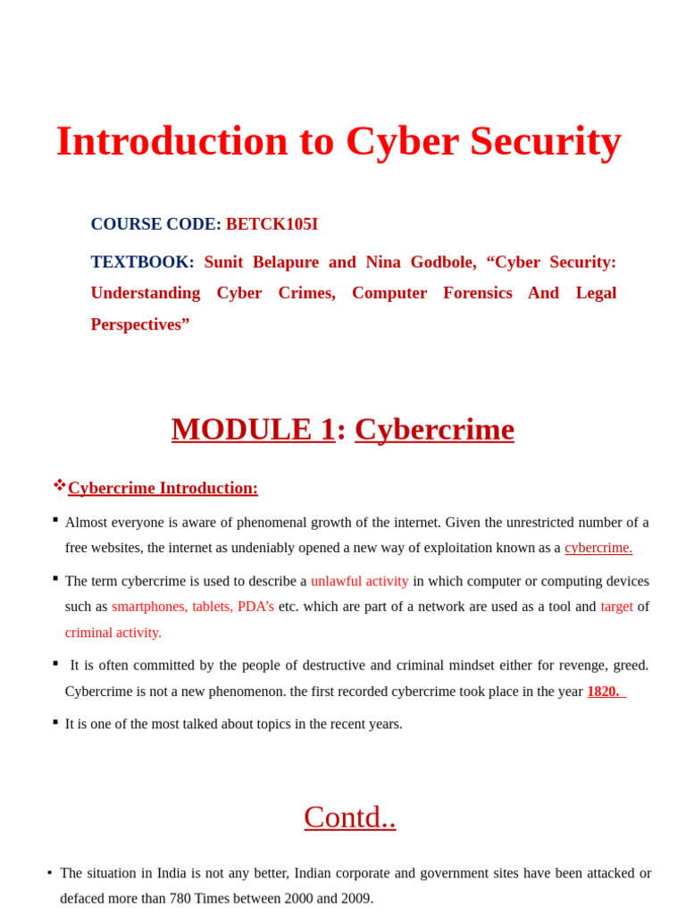 Cyber Module 1 | PDF | Cybercrime | Spamming