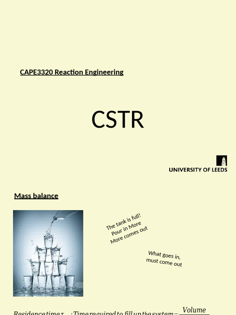 3320 V8 CSTR (V2) | PDF | Unit Processes | Chemical Engineering