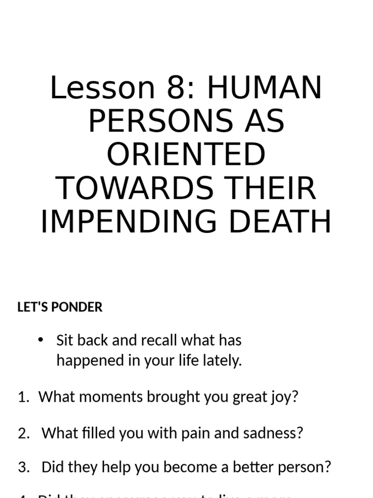 Lesson 8 - HUMAN-WPS Office | PDF | Suffering | Happiness