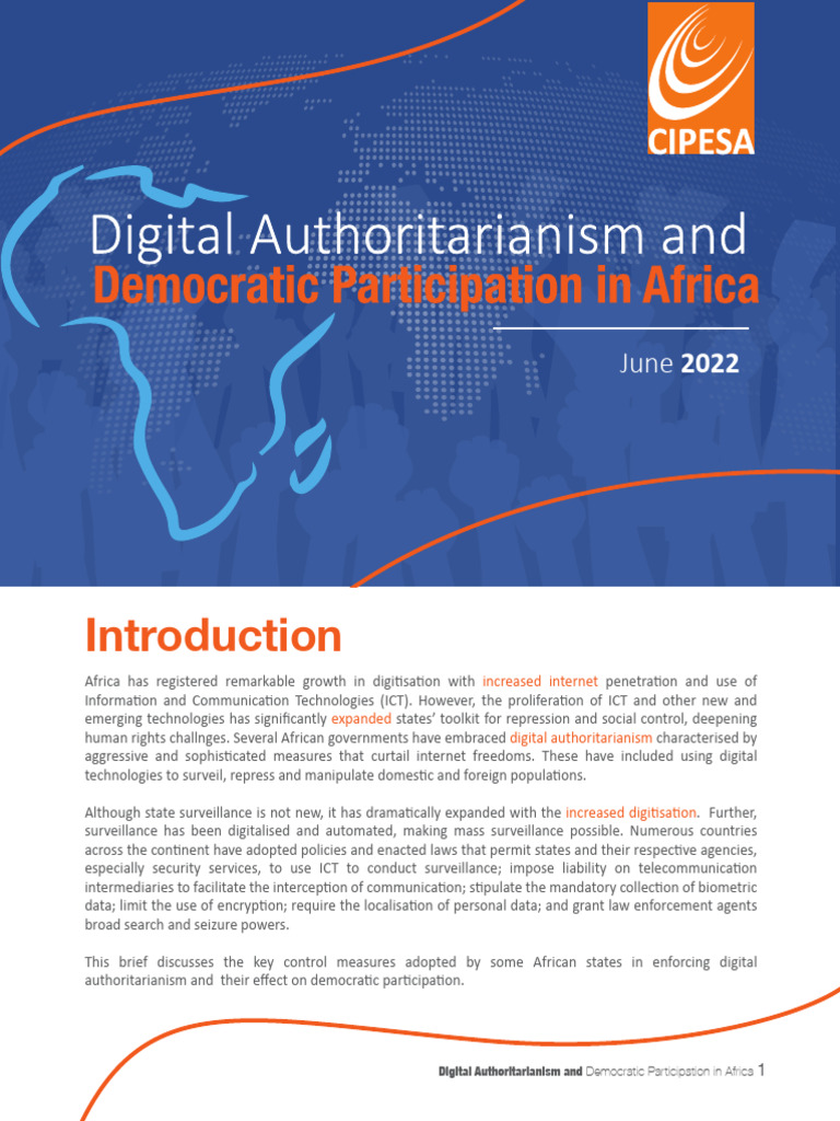 Digital Authoritarianism and Democratic Participation in Africa Brief | PDF | Identity Document ...