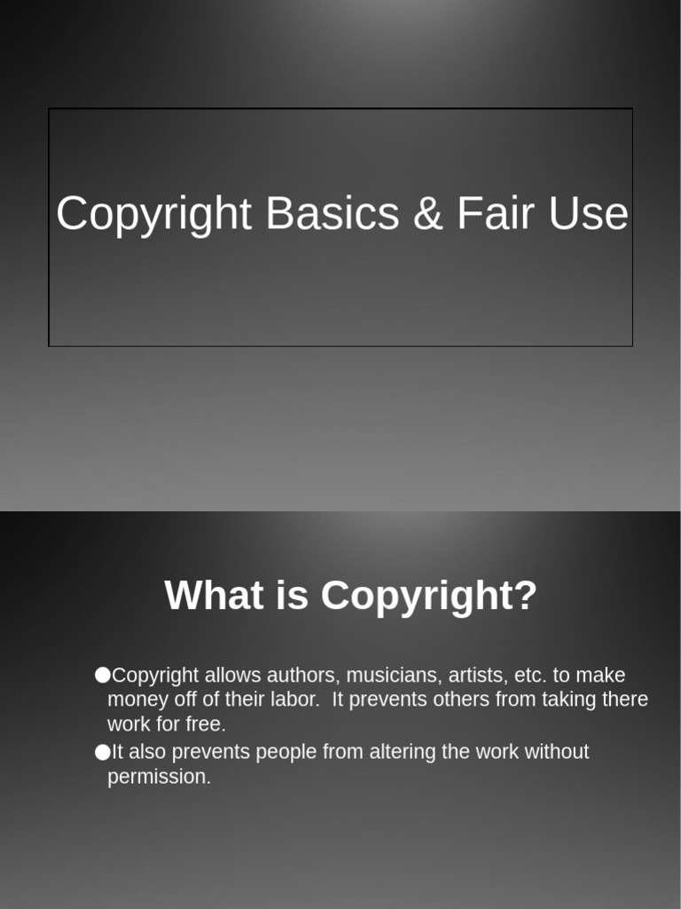 Copyright Basics and Fair Use | PDF | Fair Use | Copyright