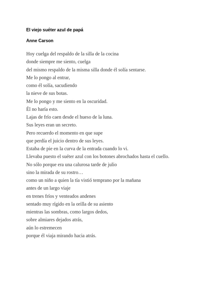 El Viejo Suéter Azul de Papa A Carson 2 | PDF