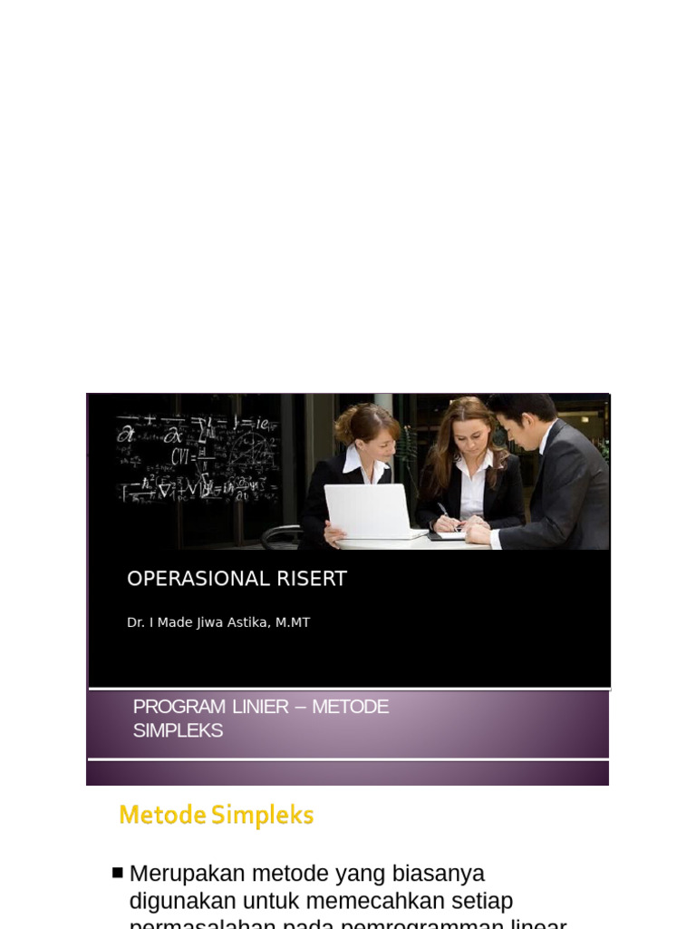 Metode Simpleks untuk Program Linier | PDF