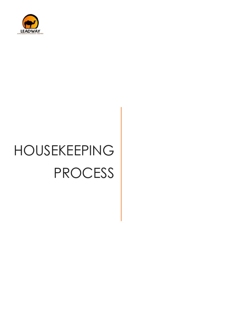Hotel Housekeeping Process | PDF | Housekeeping | Linens