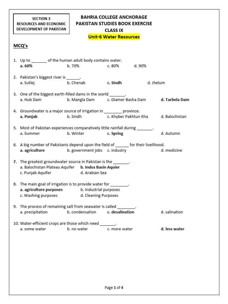 IX-Ch. 6 Exercise-1 | PDF | Irrigation | Reservoir