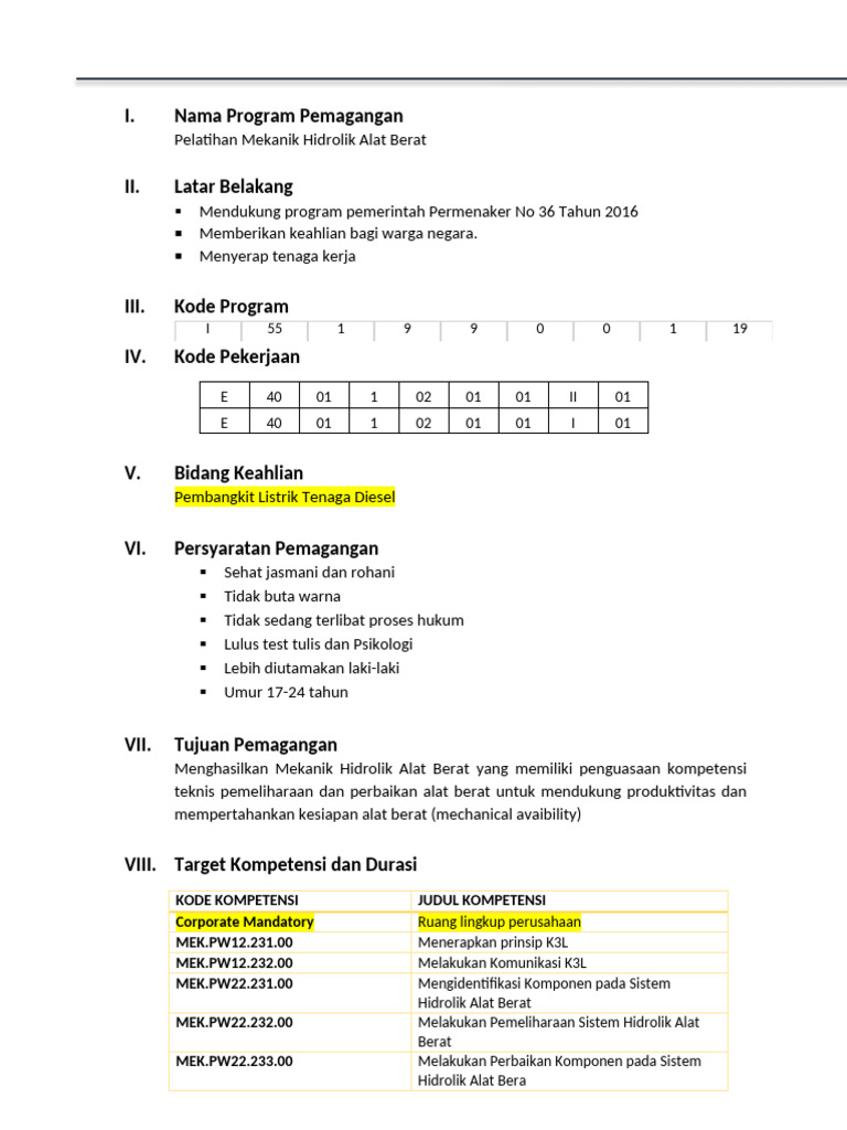 RPP Mekanik Hyd | PDF