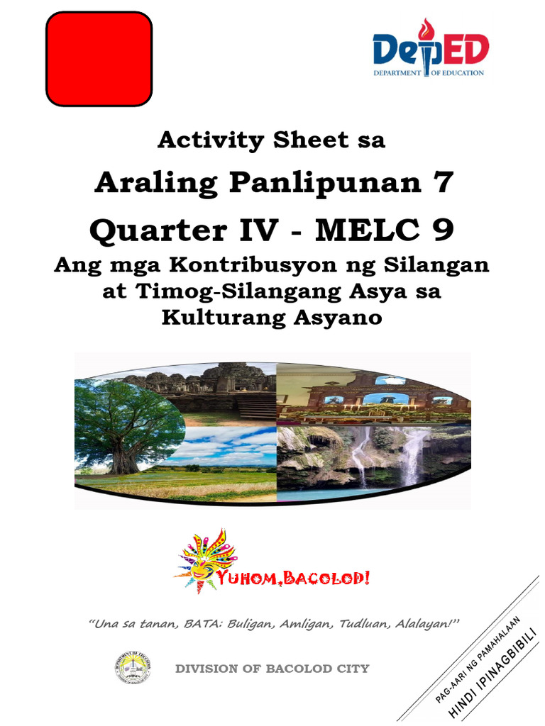 Araling Panlipunan 7: Quarter IV - MELC 9 | PDF