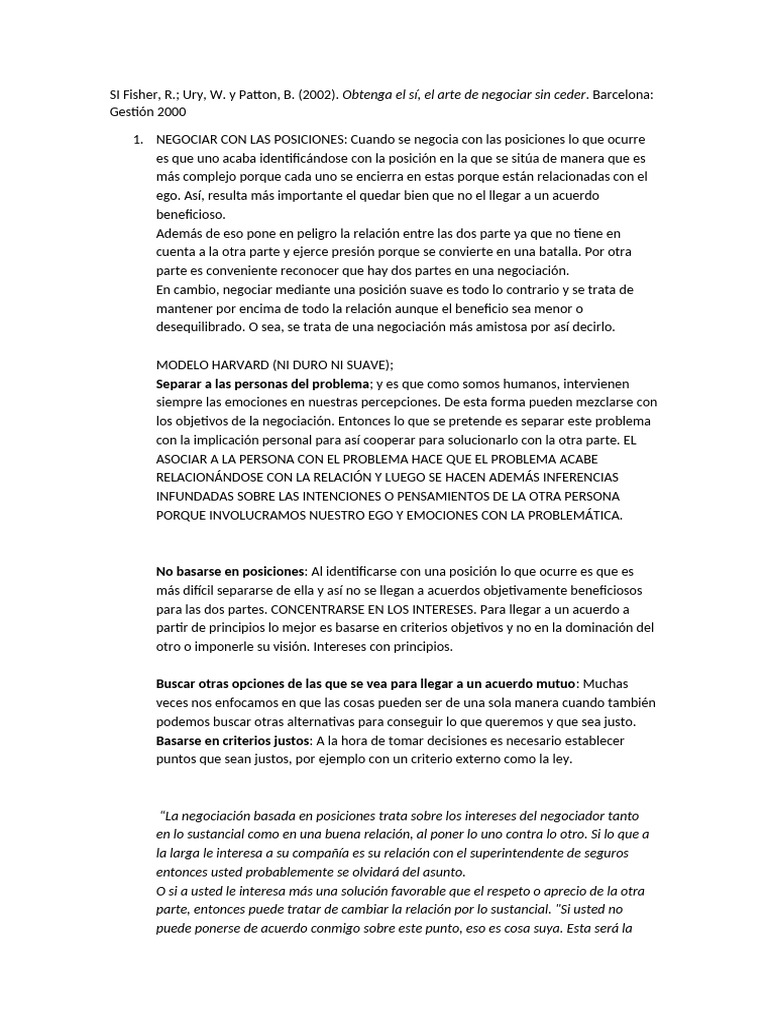 SI Fisher | PDF | Negociación | Las emociones
