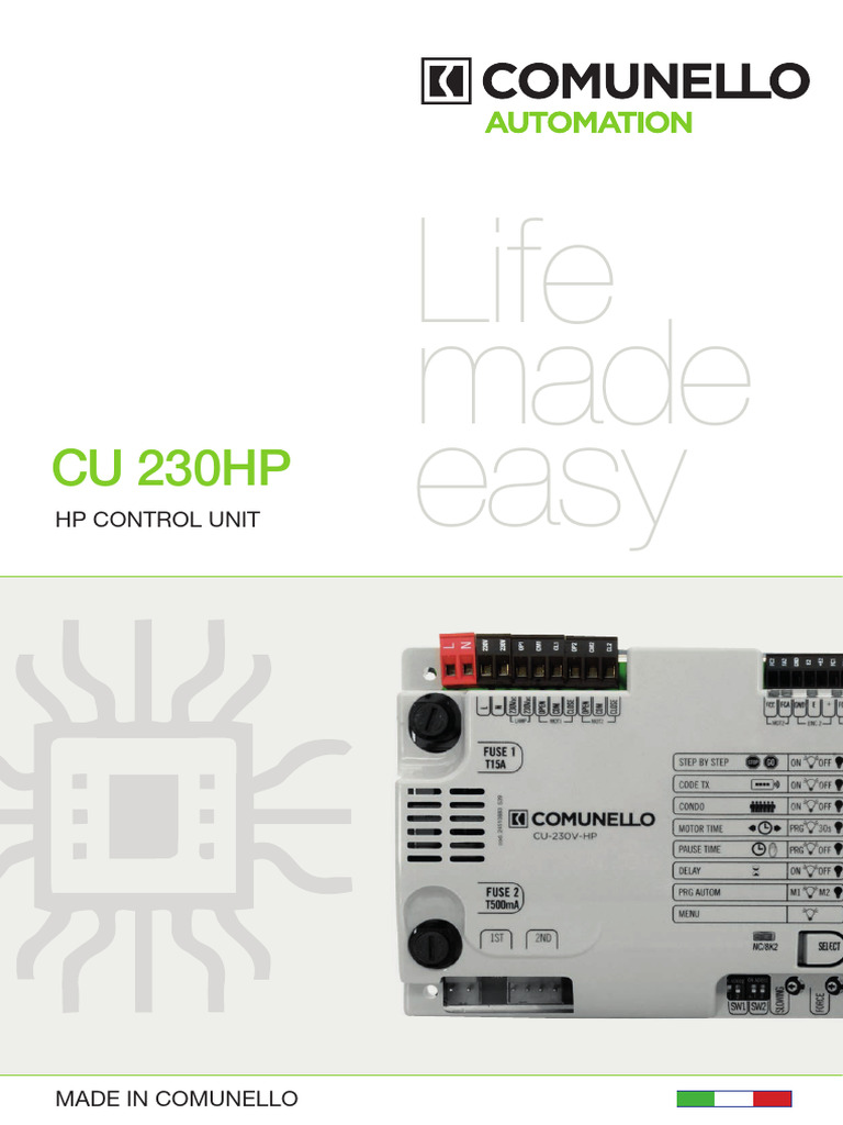 Comunello CU 230V HP Manual872044 | PDF | Manufactured Goods | Electrical Engineering