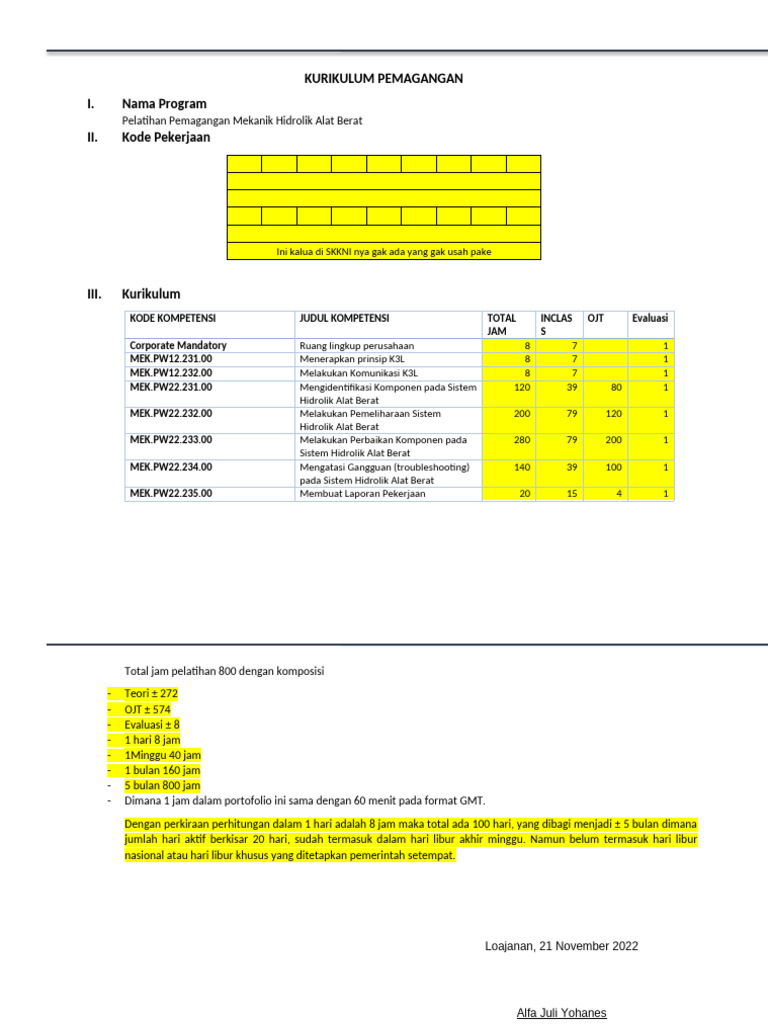 Kurikulum Mekanik Hyd | PDF