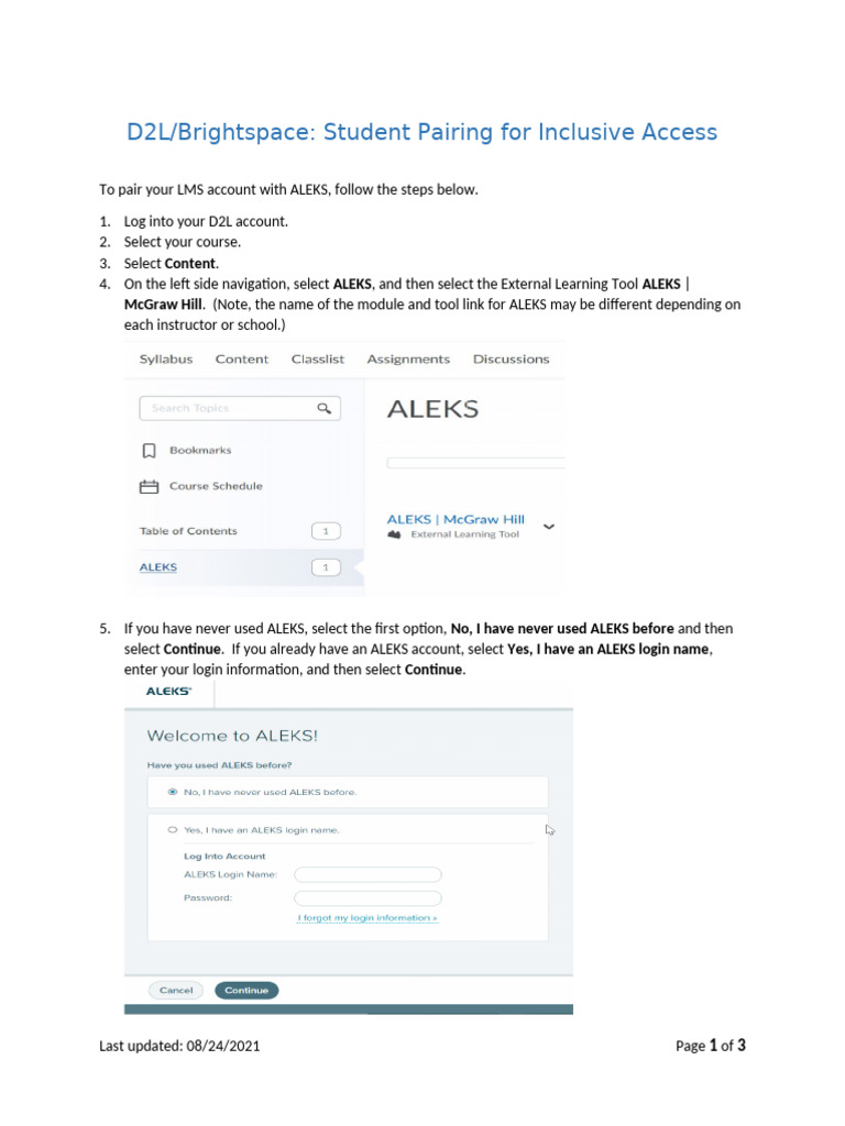 Student - D2L LTIA - Inclusive Access | PDF
