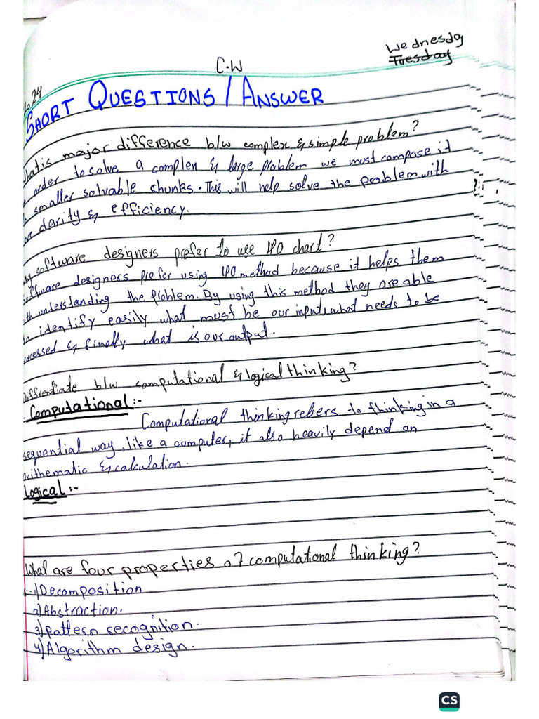 CH 2 Exercise Computer 9 | PDF