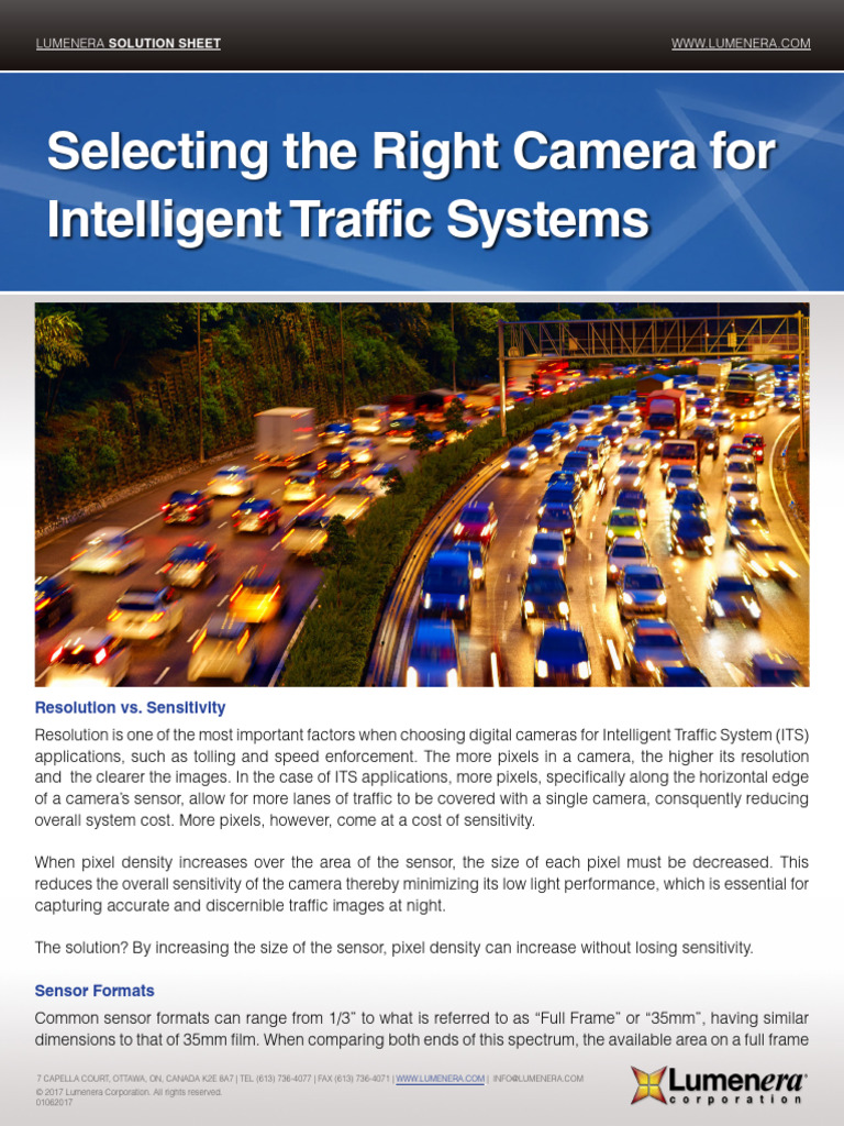 Selecting The Right Traffic Camera Solution Sheet | PDF | Image ...