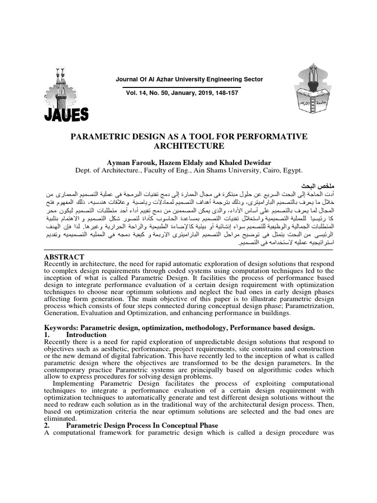 Parametric Design As A Tool For Performa | PDF | Mathematical Optimization | Geometry