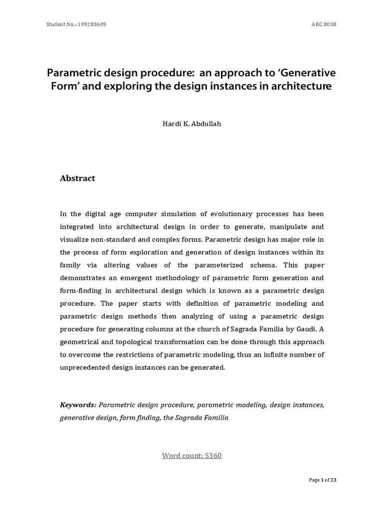 Parametric Design in Architecture | PDF | Shape | Computer Aided Design