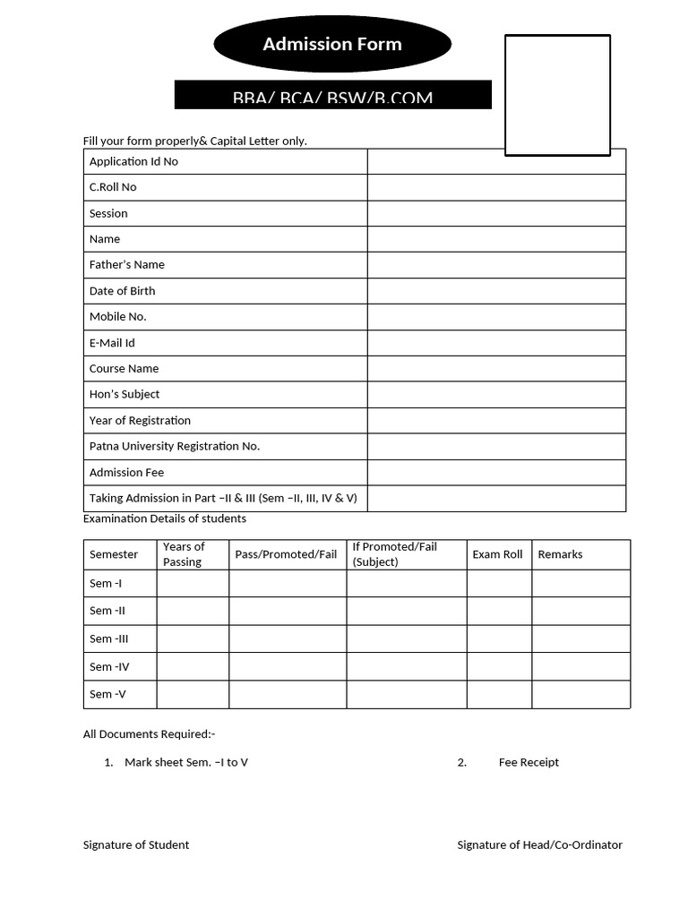 Re Admission Form | PDF