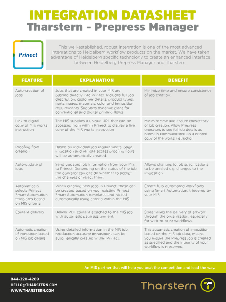 Heidelberg Prepress Manager Integration Datasheet US | PDF | Automation ...