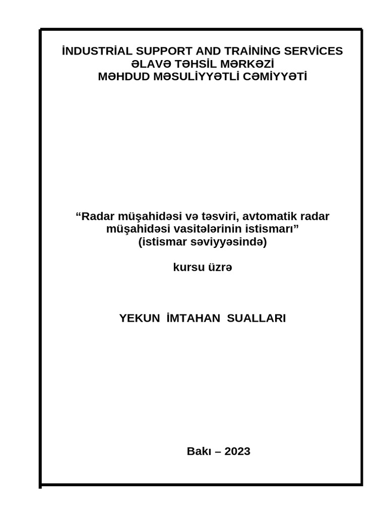 Radar (Istismar) | PDF Radar (Istismar) | PDF