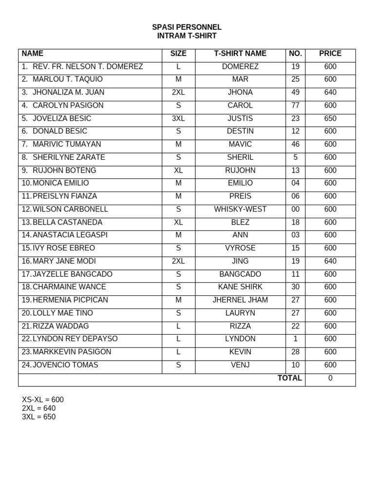 Spasi Personnel Intram T-Shirt | PDF