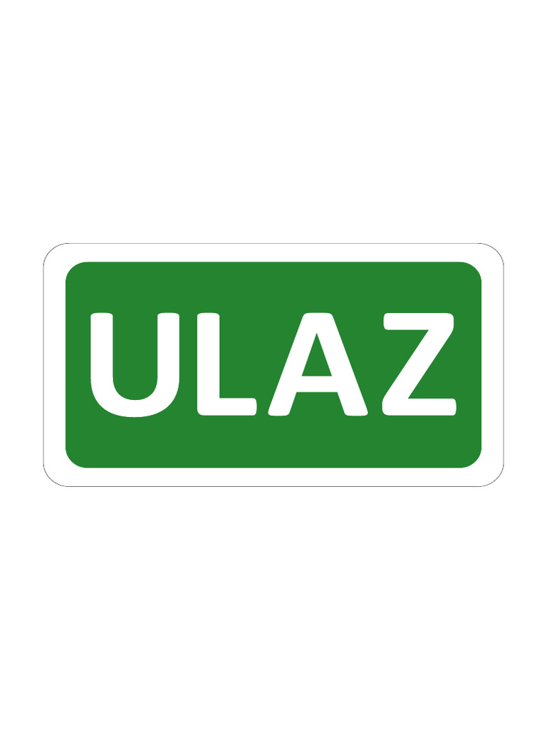ULAZ Naljepnica Za Vrata | PDF