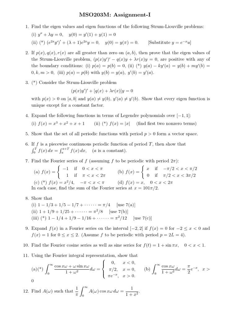 Assign 1 | PDF | Eigenvalues And Eigenvectors | Mathematical Physics