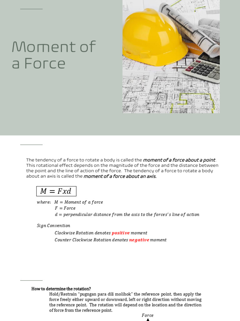Moment of A Force | PDF | Rotation | Force