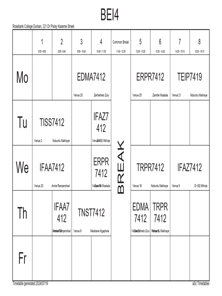 Time Table | PDF