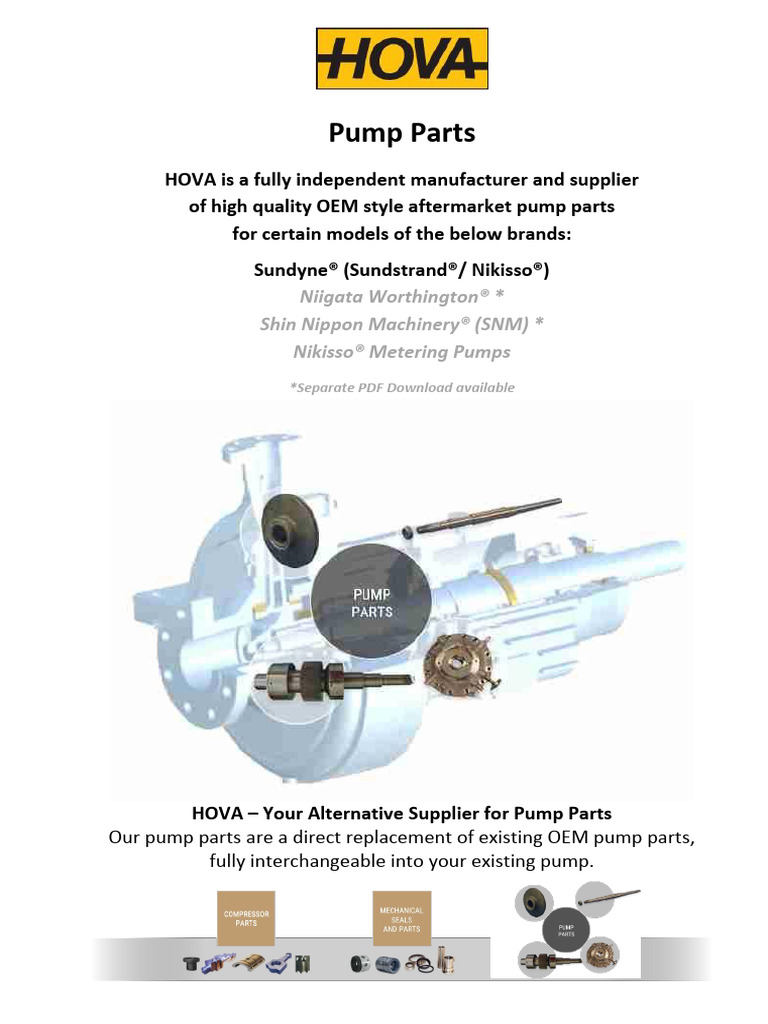 HOVA Parts For Sundyne Pumps | PDF | Pump | Bearing (Mechanical)