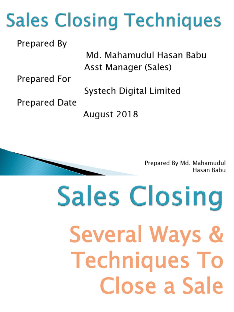 Effective Sales Closing Techniques | PDF | Human Communication